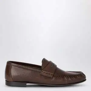 Brunello Cucinelli Penny Loafers In Riding Leather - Brown