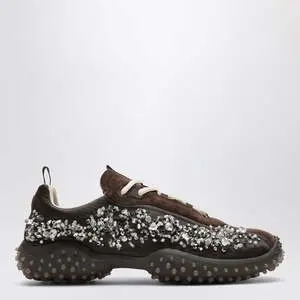 Miu Miu Bubble Sneakers In Technical Fabric And Suede With Embroidery
