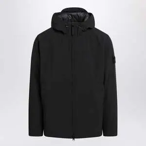 Stone Island Hooded Jacket In Technical Fabric - Black