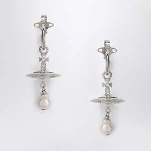 VIVIENNE WESTWOOD Platinum Pearl Stud Earrings - Silver