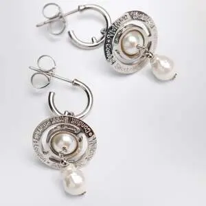 VIVIENNE WESTWOOD Platinum Pearl Stud Earrings