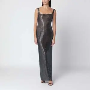 SELF-PORTRAIT Grey Embellished Long Dress
