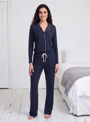 Splendid Pillowsoft Pant And Long Sleeve Set - Navy