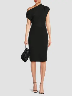 Aidan Mattox Crepe Jersey One-shoulder Midi-dress