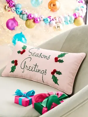 C & F ENTERPRISE Seasons Greetings" Pillow