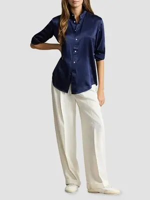 Polo Ralph Lauren Silk Charmeuse Button-front Shirt