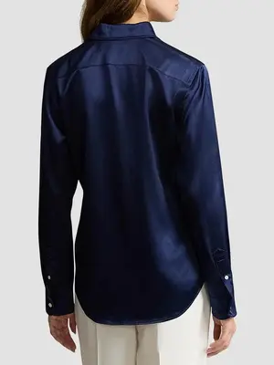 Polo Ralph Lauren Silk Charmeuse Button-front Shirt