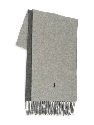 Polo Ralph Lauren Wool-cashmere Double Sided Scarf - Medium Grey Light Grey