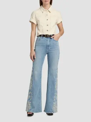 Veronica Beard Malcom Slub Denim Short-sleeve Jacket