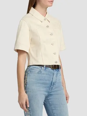 Veronica Beard Malcom Slub Denim Short-sleeve Jacket