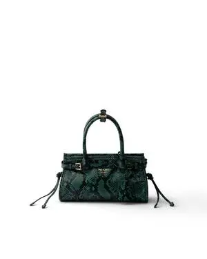 Prada Bonnie Small Ayers Leather Handbag - Green
