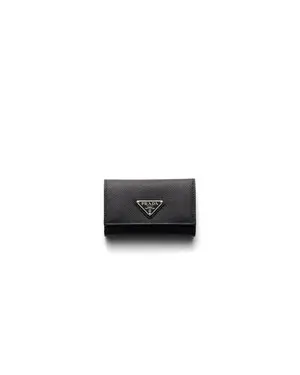 Prada Saffiano Leather Key Case - Black