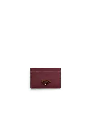 Prada Saffiano Leather Card Holder - Red