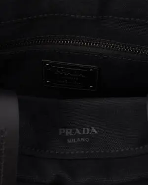 Prada Medium Canvas And Leather Tote Bag