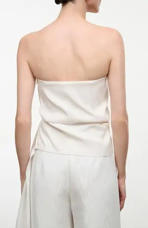 Staud Lux Strapless Top With Side Drape