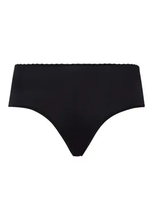 Hanro Satin Deluxe Satin Jersey High Cut Brief Black