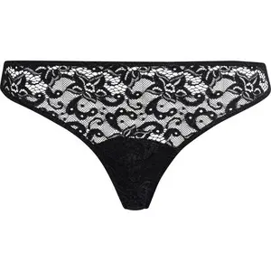 Hanro Luxury Moments Lace Thong - Black
