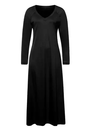 Hanro Pure Essence Long Cotton Nightgown - Black