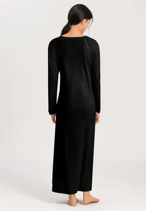 Hanro Pure Essence Long Cotton Nightgown - Black