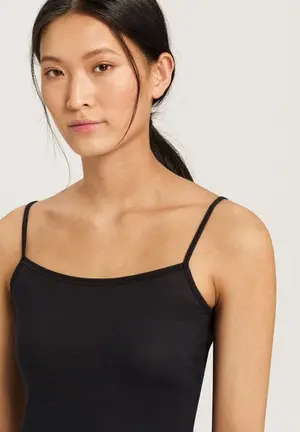 Hanro Ultralight Round Neck Cotton Camisole - Black
