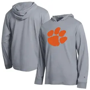 Champion Clemson Tigers Tonal All-star Long Sleeve Hooded T-shirt - Gray
