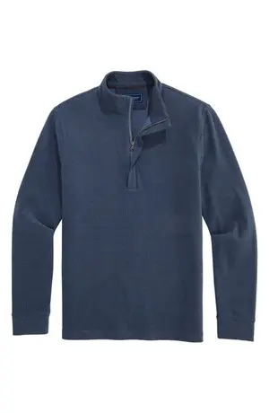 Vineyard Vines Calmwater Quarter Zip Sweater - Medium Blue