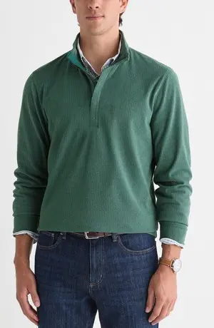 Vineyard Vines Calmwater Quarter Zip Sweater - Pine