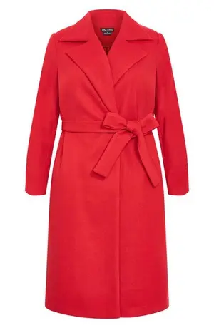 City Chic Riley Row Belted Coat