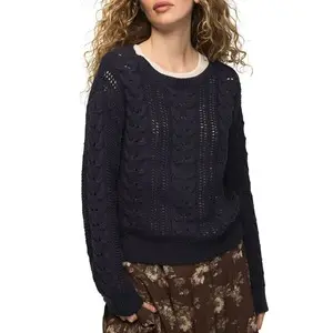 Lucky Brand Open Cable Crewneck Sweater - Overture