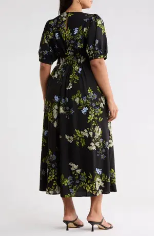 SUGARLIPS Iriela Smocked Maxi Dress - Black-multi