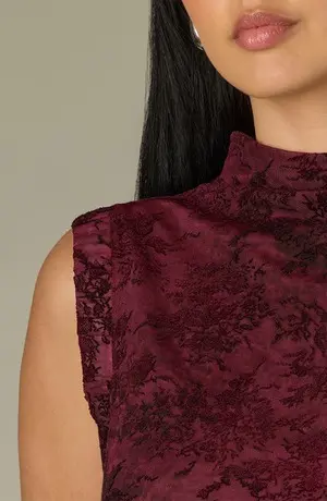 Wit & Wisdom Sleeveless Mock Neck Shirttail Top