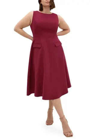 CITY CHIC Dynamic Midi Skater Dress