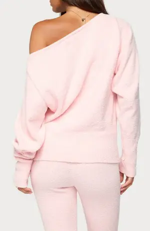 EDIKTED Asymmetric Oversized Plush Sweater