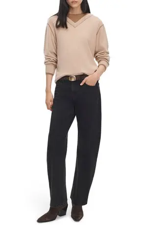 Rag & Bone Nyla Cashmere Vee Crew Sweater - Camel