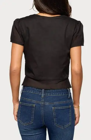 EDIKTED Rhorie Cotton Button Up Shirt - Black