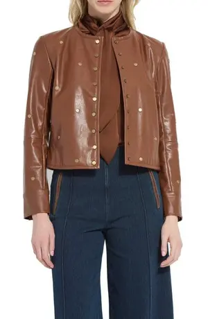 Lyssé Luanne Studded Faux Leather Jacket - Harness