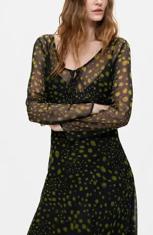 Desigual Long Sleeve Midi Dress - Black