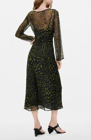 Desigual Long Sleeve Midi Dress - Black
