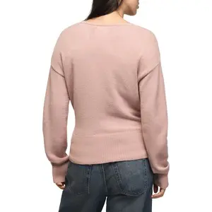 Lucky Brand Cloud Soft Surplice Sweater - Adobe Rose