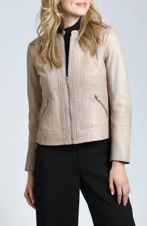 APNY Leather Zip Front Jacket - Atmosphere