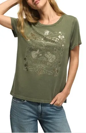 Lucky Brand Nashville Guitars Graphic T-shirt - Thyme