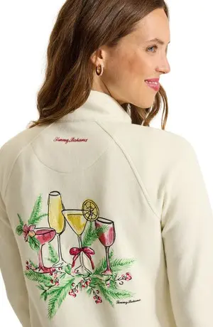 Tommy Bahama Aruba Hula Days Full Zip Graphic Sweatshirt - Coconut