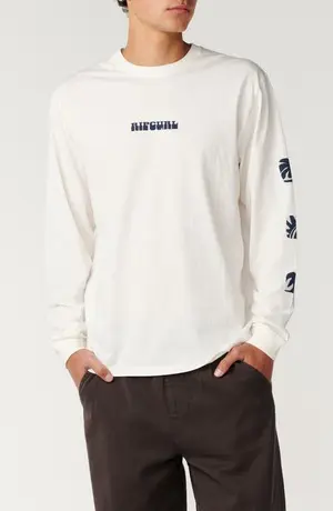 Rip Curl Pacific Rinse Graphic Long Sleeve T-shirt - Bone