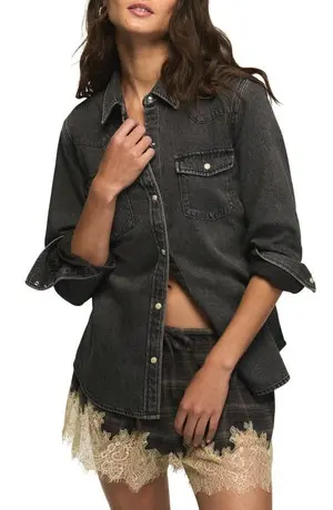 Lucky Brand Cotton Blend Western Shirt - Fetching