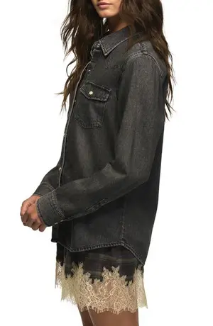 Lucky Brand Cotton Blend Western Shirt