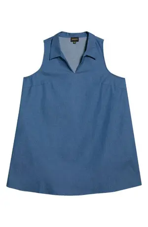 SUGARLIPS Lexya Collared Shift Minidress - Denim