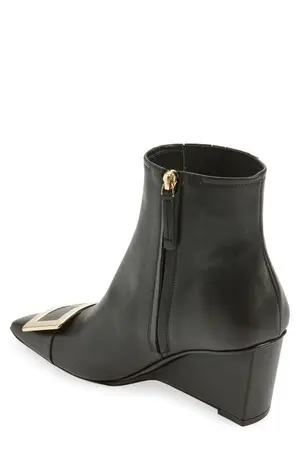ROGER VIVIER Belle Vivier Leather Wedge Bootie