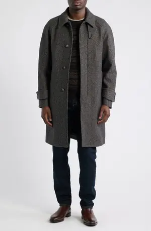 Eton Herringbone Wool Coat
