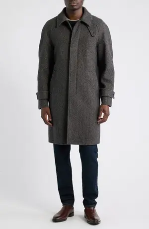 Eton Herringbone Wool Coat