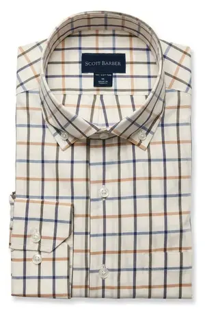 Scott Barber Plaid Superfine Cotton Poplin Shirt